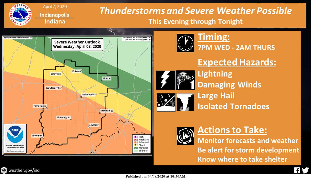 NWS: Enhanced Risk for Severe Weather in Much of Indiana - WIBC 93.1 FM