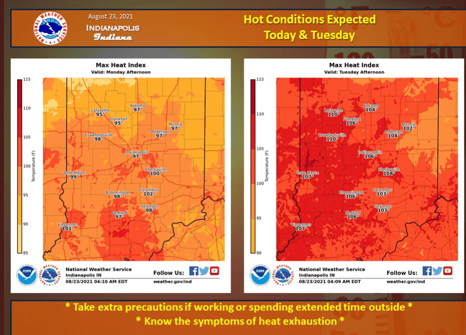 NWS: Heat and Humidity Throughout Indiana All Week Long - WIBC 93.1 FM