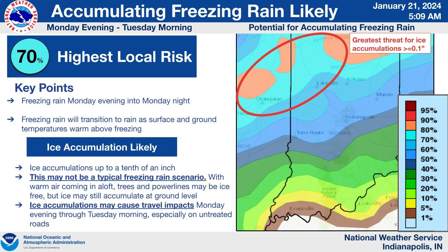 Freezing Rain Mon/Tues Before Temps Reach Highs of 50 Degrees