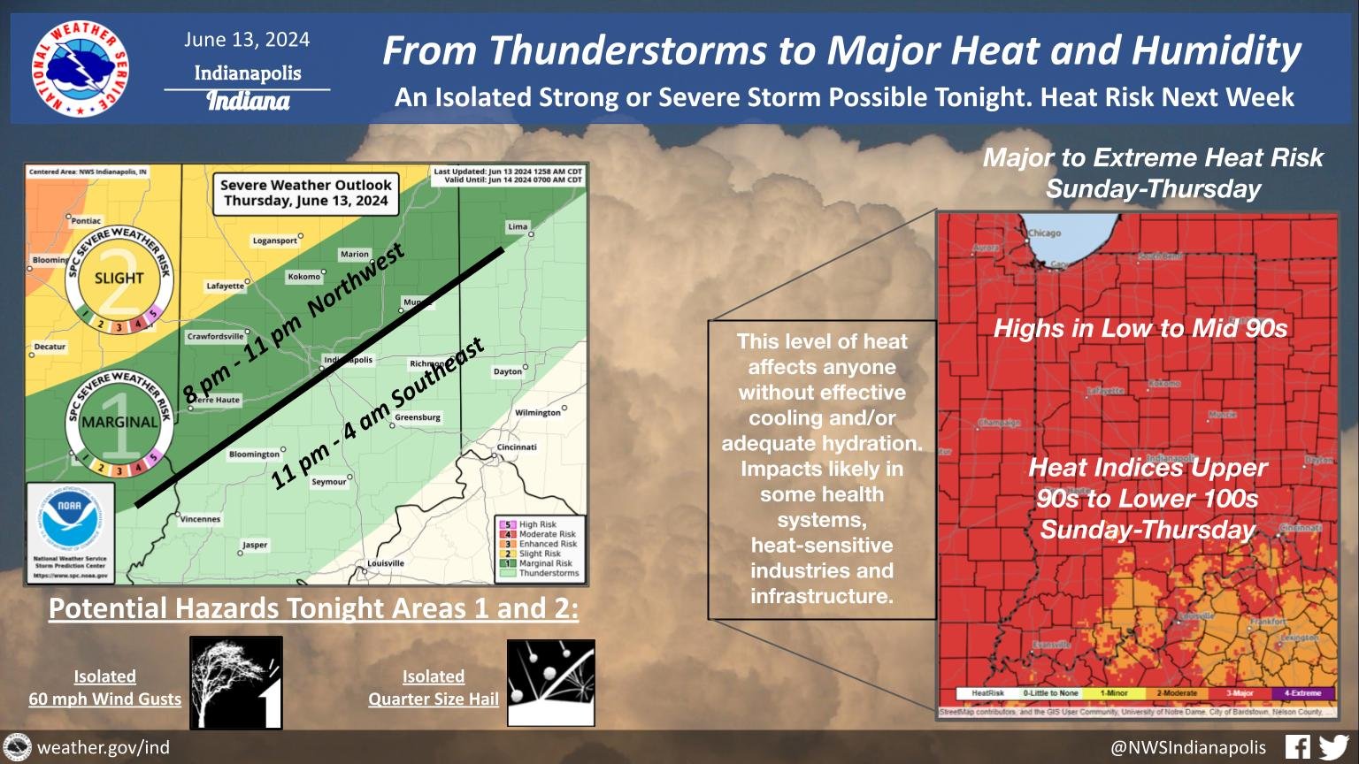 Thunderstorms are expected later today and tonight