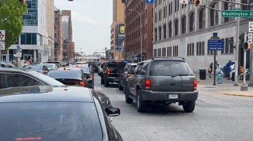 Pacers Gear Giveaway Starts Downtown Indy Traffic