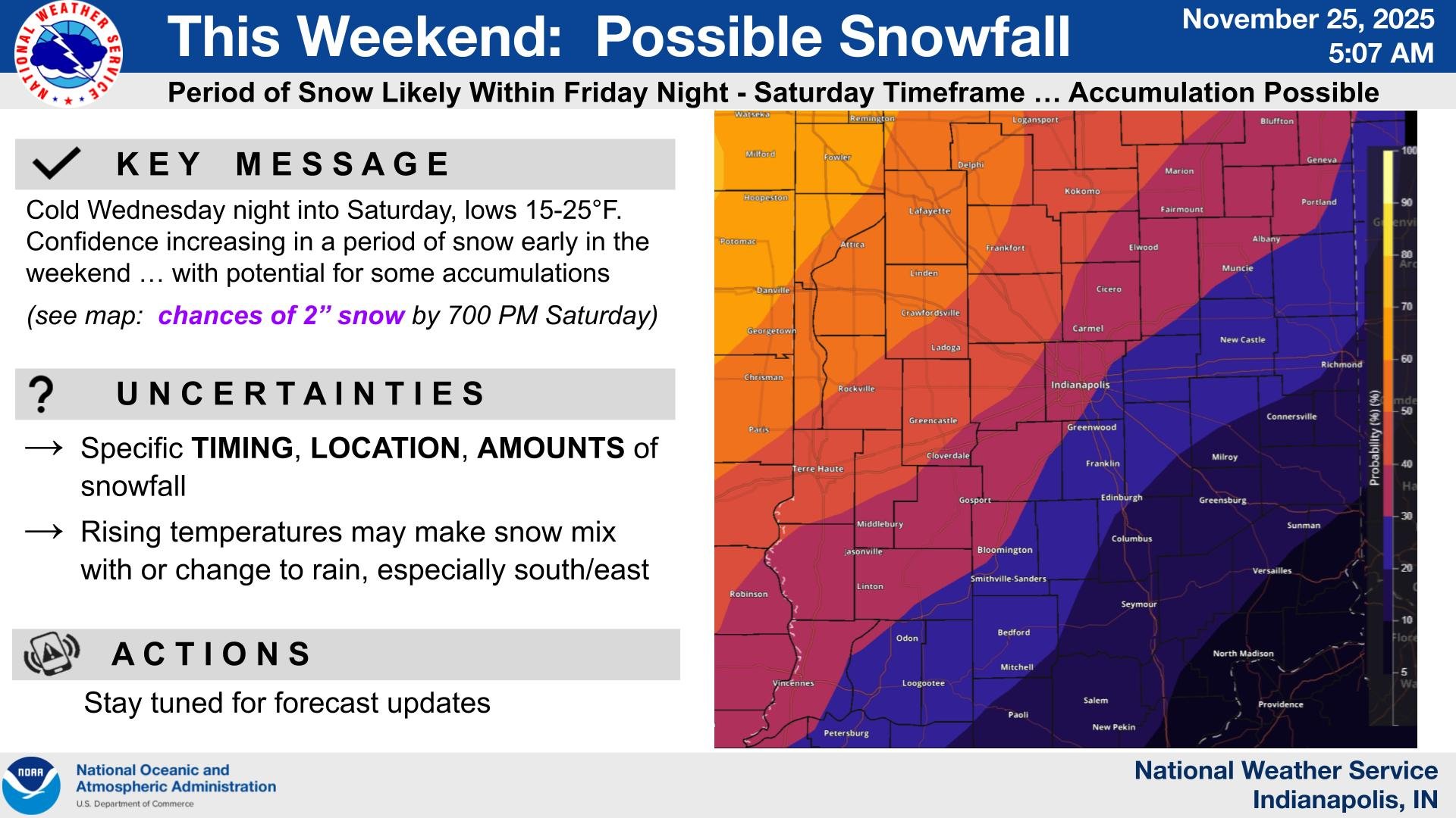 NWS: Bitter Cold and Snow Possible as Cold Front Moves In